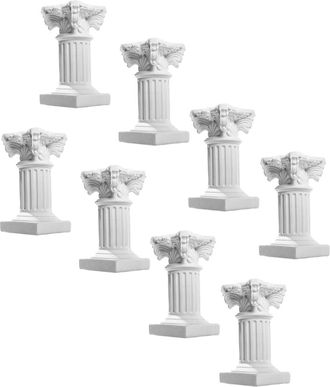 Happyyami 8 St&uuml;ck Nordische R&ouml;mische S&auml;ulen aus Kunstharz 6,5cm Kerzenhalter Sockelst&auml;nder f&uuml;r Garten Balkon und Wohnraum Dekoration
