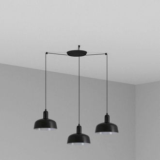 Faro Barcelona Faro Barcelona - Faro Tatawin Petite suspension &agrave; 3 lumi&egrave;res en forme de grappe noire