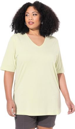 Ulla Popken Damen große Größen Übergrößen Plus Size T-Shirt, V-Ausschnitt, Relaxed, Halbarm