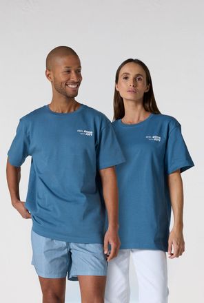 Jott T-shirt col rond mixte imprim&eacute; Bleu jeans Kood - Taille XL