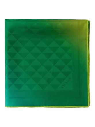 Prada foulard en soie à imprimé graphique - Vert