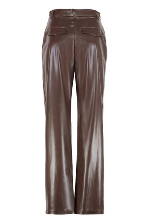 Pinko Womens Balloon-Fit Leather Effect Trousers Brown Polyester Straight