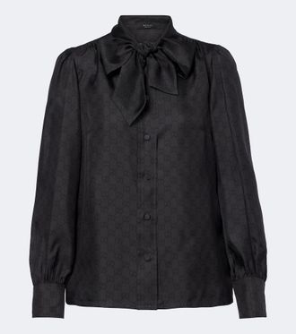 Gucci Blouse en serg&eacute; de soie GG
