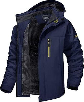 Magcomsen Veste de ski imperméable pour hommes Veste polaire de randonnée coupe-vent avec capuche