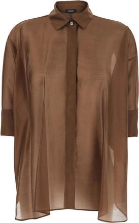 Pla&icirc;n Plain, Femme, Blouses et Chemises, Brun, Taille: 36 FR Chemise L&eacute;g&egrave;re en Lyocell