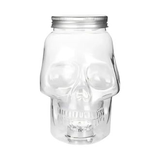 Generico Vorratsdose mit Sch&auml;delmotiv, 500 ml / 800 ml, wiederverwendbar, gruselig, mit Deckel, Salzbeh&auml;lter in Sch&auml;delform, f&uuml;r K&uuml;che, Zuhause, Esszimmer, Koc