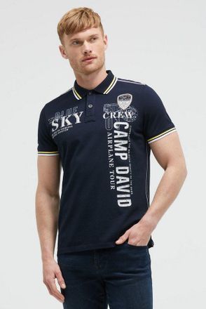 Camp David Poloshirt mit Seitenschlitze