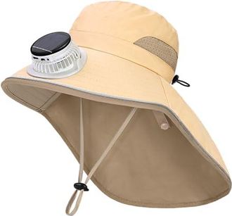 Generico Chapeau avec ventilateur solaire, chapeau de pêche, couvre-chef de sport respirant avec protection UV pour activités de plein air, camping, pêche, vac