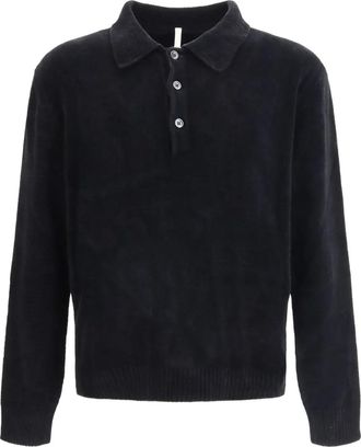 Sunflower Poloshirt aus Chenille - Schwarz