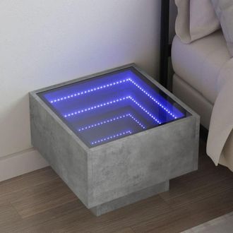 vidaXL Nachttisch mit Infinity-LED Betongrau 40x40x30 cm - Vidaxl