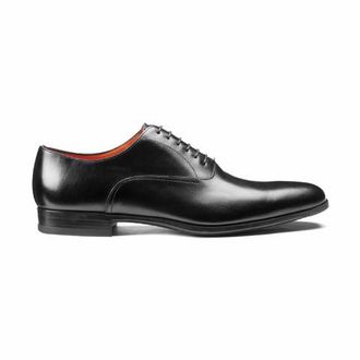 Santoni Schwarze Oxford F&uuml;r Herren Aus Leder In Antik-optik, Gr&ouml;&szlig;e: 39-39.5