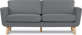 Konsimo Klassische Sofas 3 Personen mit Armlehnen tagio, Grau, Stoff, Scandinavian, 190x80x88cm - Konsimo