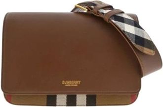Burberry Femme, Jeans, Brun, Taille: ONE Size Mackford Compact Leather Crossbody