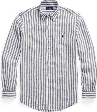Ralph Lauren CUSTOM FIT STRIPED LINEN SHIRT