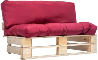 vidaXL Canap&eacute; de jardin palette avec coussins rouge Pin&egrave;de