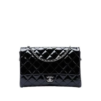 Chanel Pre-owned Vintage Quilted Patent Leather Shoulder Bag - Femme - Pre-owned - Noir - Taille: ONE Size