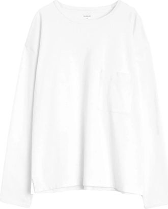 Christophe Lemaire Homme, Tops, Blanc, Taille: L T-shirt Blanc Coupe Boxy Coton-Lin