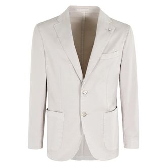 L.B.M. 1911 Beige Klassische Jacke mit Taschen - - Jackets - Herren - Wei&szlig; - L