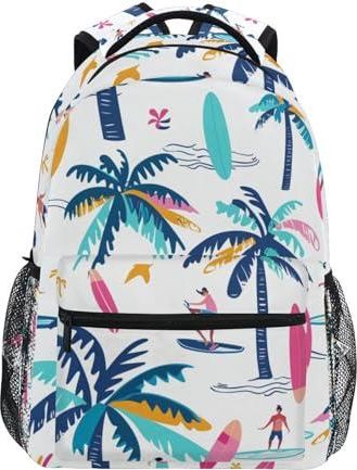 Generic Planter Un Cocotier Sur La Plage Cartable Scolaire Loisir Sac &Agrave; Dos Confort Sacs A Dos Pour Quotidienne Femme Voyage 29X40Cm
