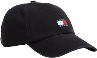 Tommy Jeans Herren Cap Heritage 6 Panels Cap mit Logo, Schwarz (Black), Einheitsgr&ouml;&szlig;e