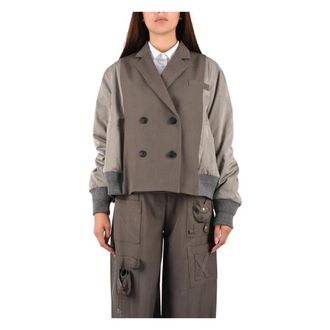 Meimeij Kombinierte Bomberjacke - - Jackets - Damen - Braun - M