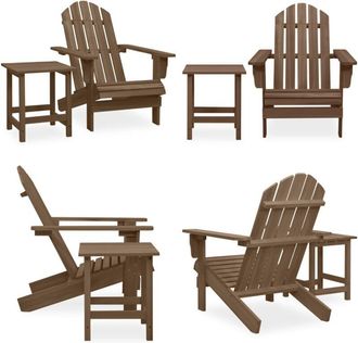 vidaXL Chaise de jardin Adirondack avec table Bois de sapin Marron - chaise de jardin - chaises de jardin - Home & Living