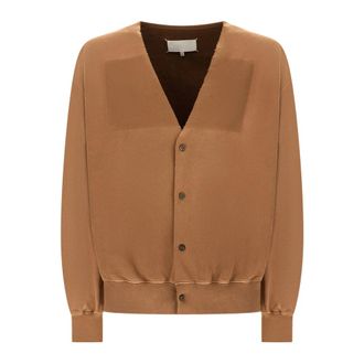 Maison Margiela Baumwoll-Cardigan mit tiefem V-Ausschnitt - - Knitwear - Herren - Braun - XL