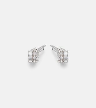Yeprem Boucles doreilles clip Y-Couture en or blanc 18 ct et diamants