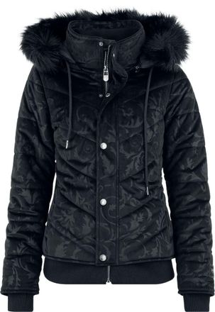Black Premium by EMP Damen schwarze Winterjacke mit Kapuze XXL
