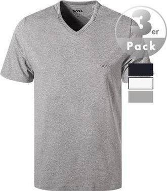 HUGO BOSS Herren T-Shirts grau Baumwolle unifarben