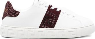 Versace Femme, Chaussures, Blanc, Taille: 38 EU Baskets en nylon orn&eacute;es de Greca