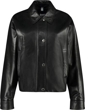 Burberry Femme, Vestes, Noir, Taille: 36 FR Blouson aviateur en peau dagneau
