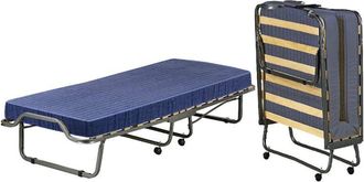 Dmora Lit Pliable Isolina, Lit de Camp Matelas Inclus, Taille Matelas 80x190x10 cm, Fabriqu&eacute; en Italie, Noir Jeans
