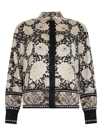 Roberto Cavalli chemise &agrave; fleurs - Tons neutres