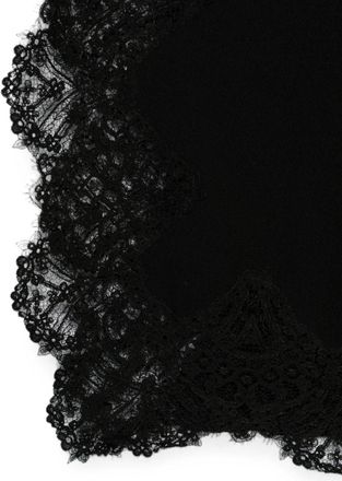 Ermanno Scervino Cashmere Lace-Trim Scarf - Black