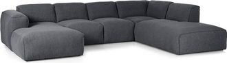 Studio Copenhagen home24 Wohnlandschaft Grau Webstoff Saia 325 x 71 x 235cm Longchair davorstehend links / Ottomane rechts Modern