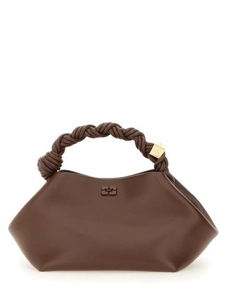 Ganni Womens Handbag Bou Brown Recycled Leather Handbags Hand Bags
