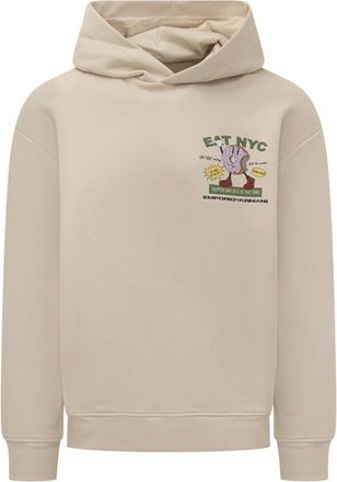 Emporio Armani Homme, Sweatshirts et sweats &agrave; capuche, Beige, Taille: L New York Capsule Collection EAT NYC print jersey hooded sweatshirt