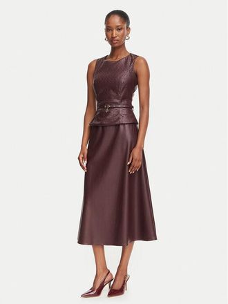 Rinascimento Rinascimento Kleid aus Kunstleder CFC0130414003 Dunkelrot Regular Fit