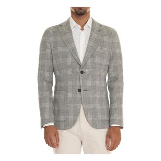 Paoloni Glencheck Jacke mit Taschen - - Jackets - Herren - Grau - 2XL