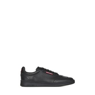 Dsquared2 Schwarze Sneakers aus Leder mit Hirsch-Print - - Shoes - Herren - Schwarzk - 42 EU