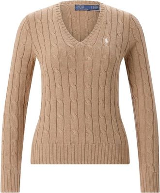 Polo Ralph Lauren Femme, Pulls, Brun, Taille: 38 FR V-neck Tricots
