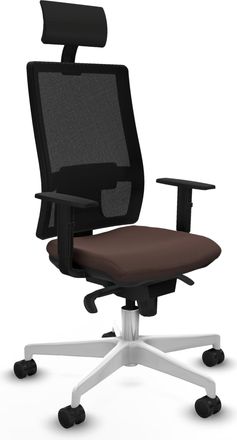 Piqueras y Crespo B&uuml;rostuhl mit 1D-Armlehnen, h&ouml;henverstellbarer Lendenwirbelst&uuml;tze und festem Kopfteil, ausgestattet mit Sincro 5 Positionen und injiziertem Schaumstof