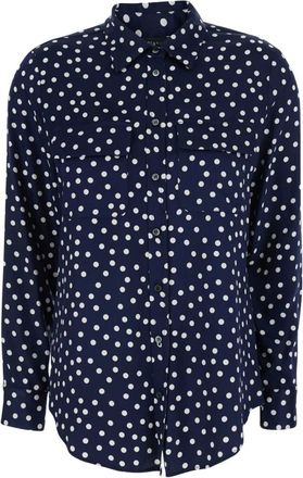 Pla&icirc;n Plain, Femme, Blouses et Chemises, Bleu, Taille: 44 FR Pois Pocket Shirt