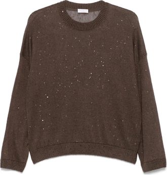 Brunello Cucinelli Pullover mit Pailletten - Braun
