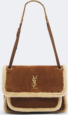 Saint Laurent Schultertasche Niki Mini aus Veloursleder