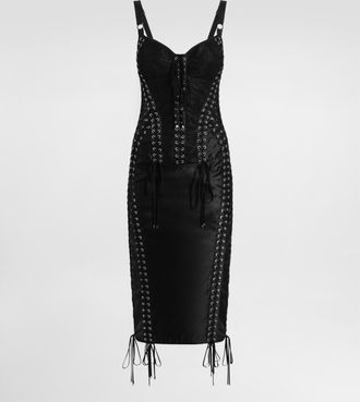 Dolce & Gabbana Longuettekleid Mit Korsettdetails - Frau Kleider Schwarz 42