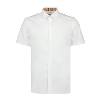 Burberry Homme, Chemises, Blanc, Taille: S Chemise D&eacute;contract&eacute;e &agrave; Manches Courtes