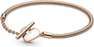 Pandora Pandora Armband Moments Gravierbares Herz T-Verschluss 14k ros&eacute;vergoldet 589285C00 17 cm