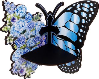 BESPORTBLE GOOHOCHY Holz Schweberegal Schmetterlingsform mit Kristall H&auml;ngendes Eck Wandregal f&uuml;r Wohn und Schlafzimmer Rustikaler Landhausstil